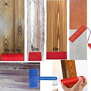7Pcs Wood Grain Tool Set Wood Grain Painting Tool Wood Grain Roller Wood Texture Paint Tool DIY Rubber Wood Pattern Painting Roller for Wall Room Art Decoration