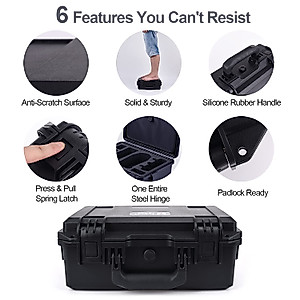 Lykus Titan MA220 Waterproof Hard Case for DJI Air 2S/Mavic Air 2 Fly More Combo, Dedicated Space for up to 11-inch iPad or Android Tablets and Holder [CASE ONLY]