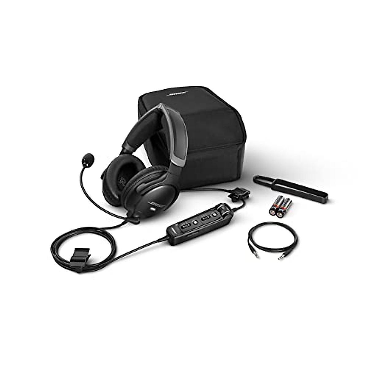 Bose A30 Aviation Headset, Noise Cancelling Pilot Headset with Adjustable ANR, Bluetooth and Lightweight Comfortable Design, Dual Plug, Black