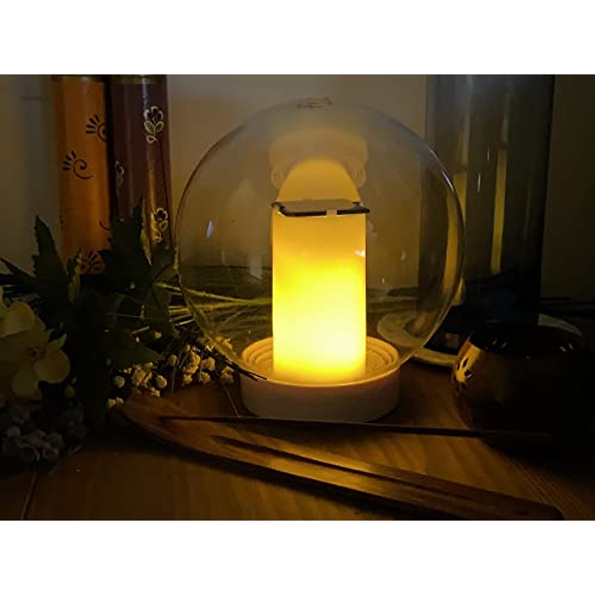 SUNTOUCH TREASURES - Solar Floating Pool Light, Solar Flame Light, Outdoor Waterproof Glowing Orb for Pool, Spa, Garden, Bedroom Night Decoration 1 Piece.