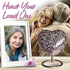 Butterfly Heart Urn - Purple Heart Keepsake Urn for Human Ashes with Stand & Box - Purple Butterfly Urn - Honor Your Loved One with Mini Purple Urn Heart Shaped - Small Urn for Female & Infants