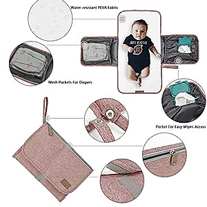 MOMIGO Baby Diaper Backpack - Large Capacity Water-Resistant Nappy Bag with Stroller Straps & Pacifier Case, Unisex and Stylish Travel Backpack&Outdoor Bag (Pink)