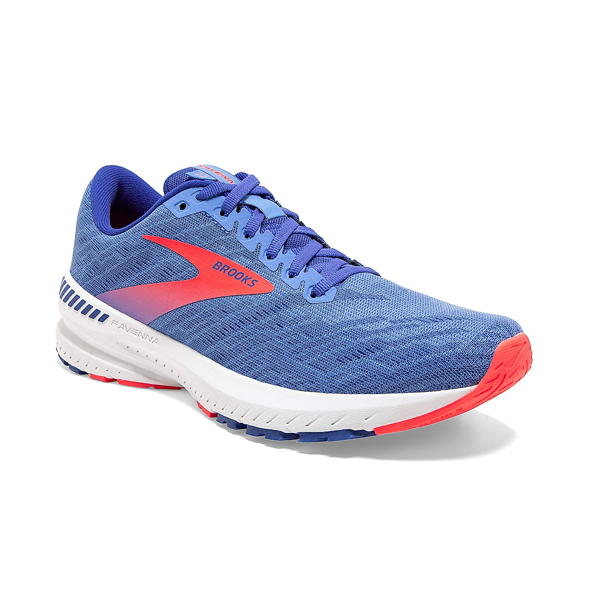 Brooks Womens Ravenna 11 Running Shoe - Cornflower/Blue/Coral - D - 7.5