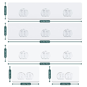 oyenbboi 5 Pack Shower Caddy Adhesive Replacement, Adhesive Shower Hooks, Strong Adhesive Wall Hooks, Waterproof Adhesive Hooks for Shower Rack, No Drilling