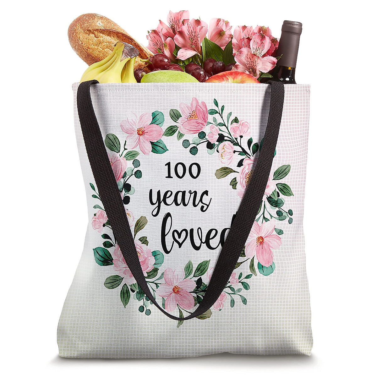 100 Years Old Floral 100th Birthday Loved Men Women Gift Tote Bag