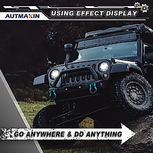 AUTMAXIN D Ring Shackles 3/4" Shackle (2 Pack) - 58,000Ibs Break Strength with 7/8" Anti-Loose Security Pin, Shackle Isolator Washer Kits for Tow Strap Winch Off-Road Vehicle Recovery, Teal