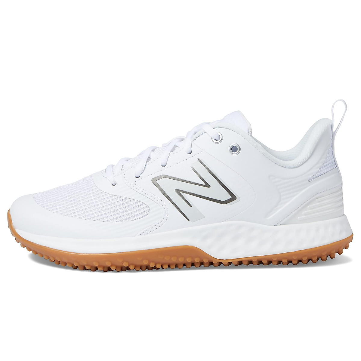 New Balance Women's Fresh Foam Velo V3 Turf-Trainer Softball Shoe, White/White, 8.5