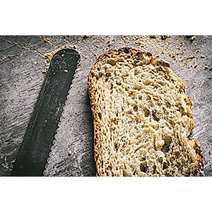 Offset Bread Knife Cozzini Cutlery Imports 9 in. Blade - Choose Your Color - Home and Commercial Kitchen (Black)