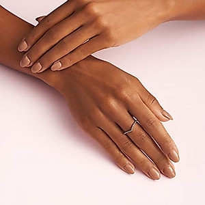 Pandora Beaded Wishbone Ring - Simple & Elegant Ring for Women - Layering or Stackable Ring - Gift for Her - Sterling Silver - Size 8.5