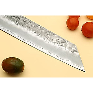 Yoshihiro Stainless Clad Nashiji Ginsan High Carbon Stain Resistant Steel Kiritsuke Multipurpose Chefs Knife (9.5"(240mm) & Saya)