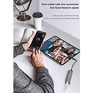 FOINNEX Lighting to Ethernet Adapter, 3 in 1 RJ45 Connector, Apple LAN Network Adapter with USB OTG and Charge Port, Plug and Play with100 Mbps Network Compatible with iPhone/iPad/iPod (1.6FT)