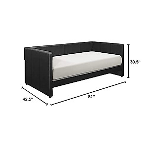 Lexicon Riley Faux Leather Upholstered Daybed, Twin, Black
