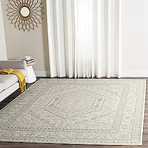 SAFAVIEH Adirondack Collection 8' x 10' Ivory / Silver ADR108B Oriental Medallion Non-Shedding Living Room Bedroom Dining Home Office Area Rug