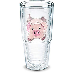 Tervis Front & Back Pig Made in USA Double Walled Insulated Tumbler Travel Cup Keeps Drinks Cold & Hot, 24oz - No Lid, Clear