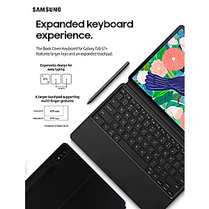 Samsung Galaxy Tab S7+ Keyboard, Black (EF-DT970UBEGUJ) (Renewed)