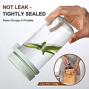 LANDNEOO 4 Pack Overnight Oats Containers with Lids and Spoons, 24 oz Glass Mason Jars for Overnight Oats, Large Capacity Airtight Jars for Milk, Cereal, Fruit