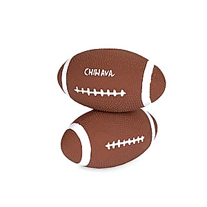 CHIWAVA 2 Pack 6" Squeaky Latex Dog Toy Balls Football Rugbys Fetch Interactive Toy for Medium Large Dogs