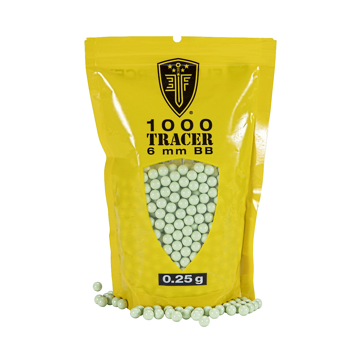 Elite Force Tracer BBS Glow-in-The-Dark Premium 6mm Airsoft BBS Ammo, 1000 Count, 0.25 Gram, One Size