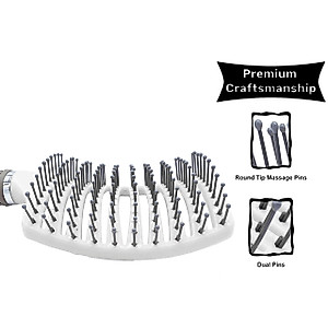 Curved Vented Hair Brush,Vent Brush, Styling for Thick Long Hair, Detangling Massage Brush for Women or Men, Fast Drying Blow Dryer Brush Wet/Dry