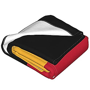 Cute German Flag Blanket Soft Flannel Throw Blanket Lightweight Cozy Warm Germany Blanket for Couch Bed Living Room Sofa 50"X40"