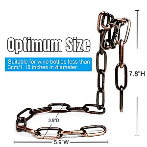 Tabletop Single Wine Bottle Holder, Creative Suspending Chain Rack Bronze Wine Rack Wine Holder Novelty Gift for Kitchen Home Table Decor, Perfect Wine Gifts and Accessories for Wine Lovers (Bronze)