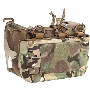 G-Hook DOPE Front Flap Double Stack Abdominal Fanny Pack Triple Magazine Insert Pouch for Tactical Chest Rig Vest Cp