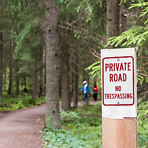 SmartSign-K-5842-EG Private Road Sign, No Trespassing Sign, Private Drive Sign, 12 x 18 Inches 3M Engineer Grade Reflective Aluminum, USA Made , Red on White