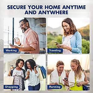 Wireless Security Camera System with 1TB Hard Drive, Security Cameras 1080P with 24/7 Video Audio Recording, IP66 Weatherproof Indoor Outdoor Camera, Plug and Play, Remote Access, Motion Detection