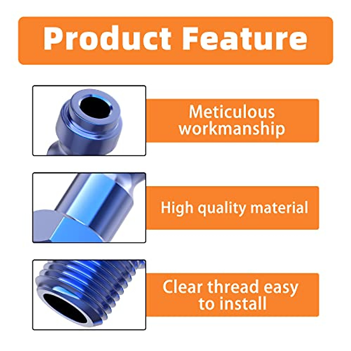 GASHER 20PCS 1/4-Inch NPT Male Blue Aluminum Industrial Air Plug, Pneumatic Plugs 300PSI(T-Style)