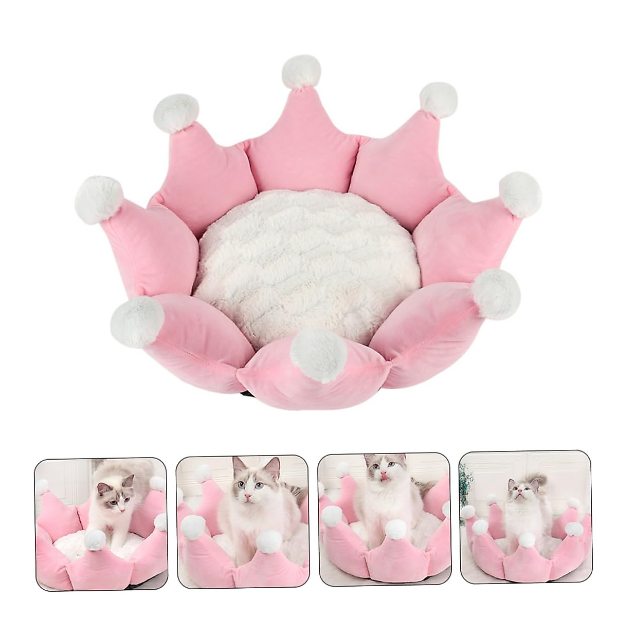 ABOOFAN Warm Pet Nest s Hort Hair House Pet Cat Bed Non-Slip Soft Fluffy Winter Pet Bed
