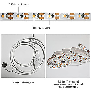 EVERDOSS Under Cabinet Lights Wireless, Under Counter Lights for Kitchen,6 Packs 30 LEDs 6000K 7.8ins Cabinet Lights Motion Sensor (Strap Lights, 2 Pack)