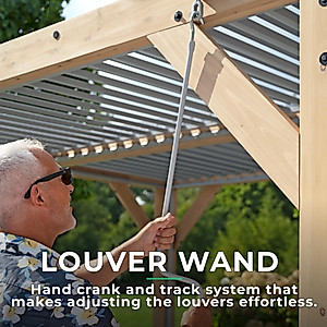 Yardistry 10 x 20 Meridian Wood Room with Louvered Roof