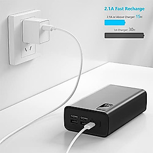 VINCOSY Power Bank 50000mAh, Mobile Phone Portable Charger 2 Input 4 USB Output 2.1A Fast Charging Large Powerbank, External Battery Pack for iPhone, Samsung, Smartphones, Tablets Etc