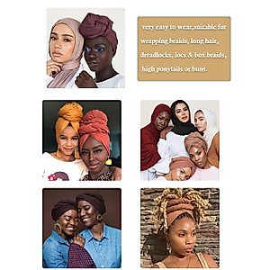 Nonbongoy 4PCS Head Wraps for Black Women Stretch Headwraps Super Soft Hair Wraps Turban Head Scarf for Braid Dreads Locs