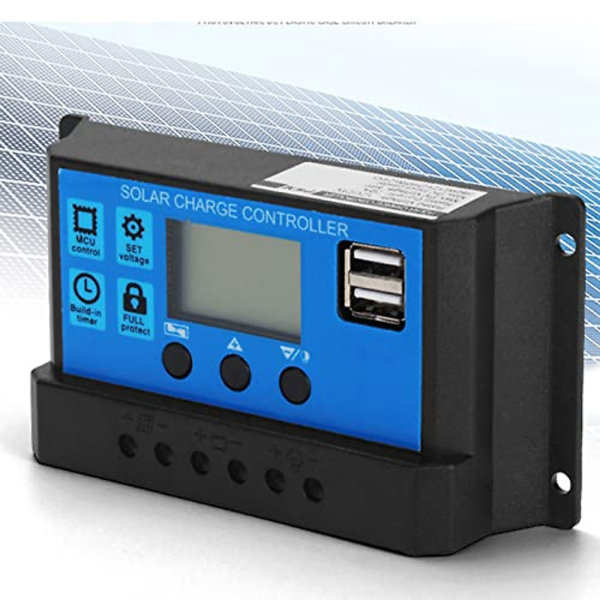 Aramox Solar Charge Controller, 12V-24V MPPT Solar Battery Solar Charge Controller PWM Controller 60A/50A/40A/30A/20A/10A(60A)