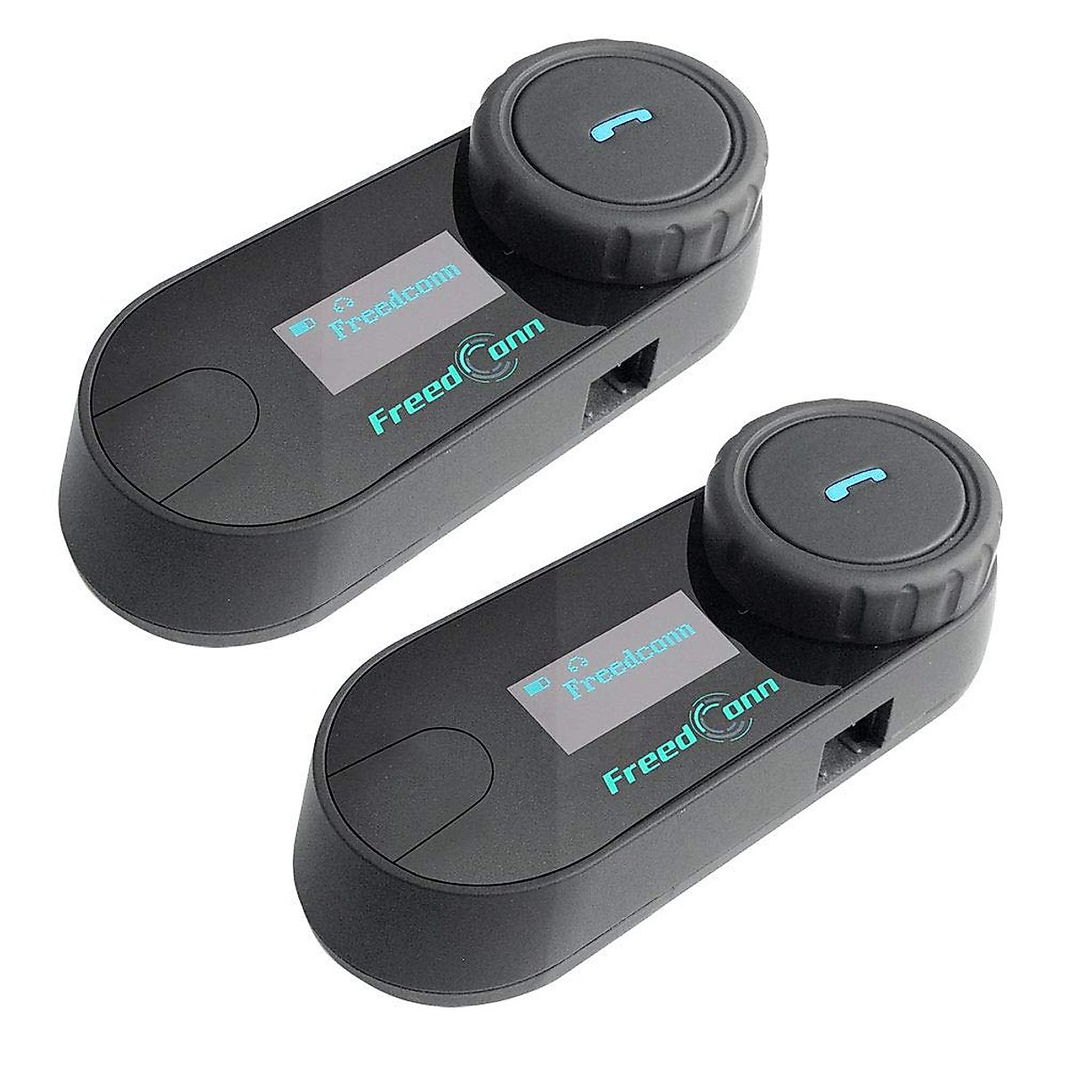 FreedConn 2pcs TCOM-SC Motorcycle Intercom Headset Speakers,2-3 Riders Helmet Bluetooth Intercom, Universal Communication Systems with Music Sharing/LCD Screen/FM Radio/Mobile Phone/GPS/Waterproof