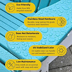 LuxCraft Café Poly Outdoor Dining Bench (White, 41")