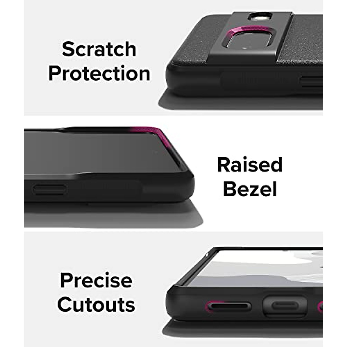 Ringke Onyx [Anti-Fingerprint Technology] Compatible with Google Pixel 7 Case 5G, Shockproof Rugged Heavy Duty Non-Slip Flexible Smudge Proof Cover - Black