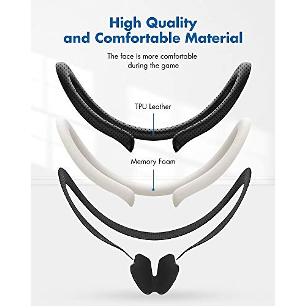 KIWI design VR Facial Interface Bracket with Anti-Leakage Nose Pad and Lens Protector Compatible with Valve Index Accessories