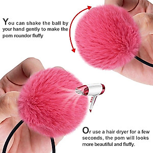 MORGLES Pom Pom Hair Ties, 16pcs Girls Hair Ties Hair Accessories Fluffy Ponytail Holders PomPom Hair Band for Girls Toddlers Pigtail, 2 inch