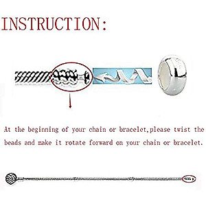 LAMOONY Clip Stopper Charms Sterling Silver Rondelle Spacer Bead for Bracelets (Silver)…