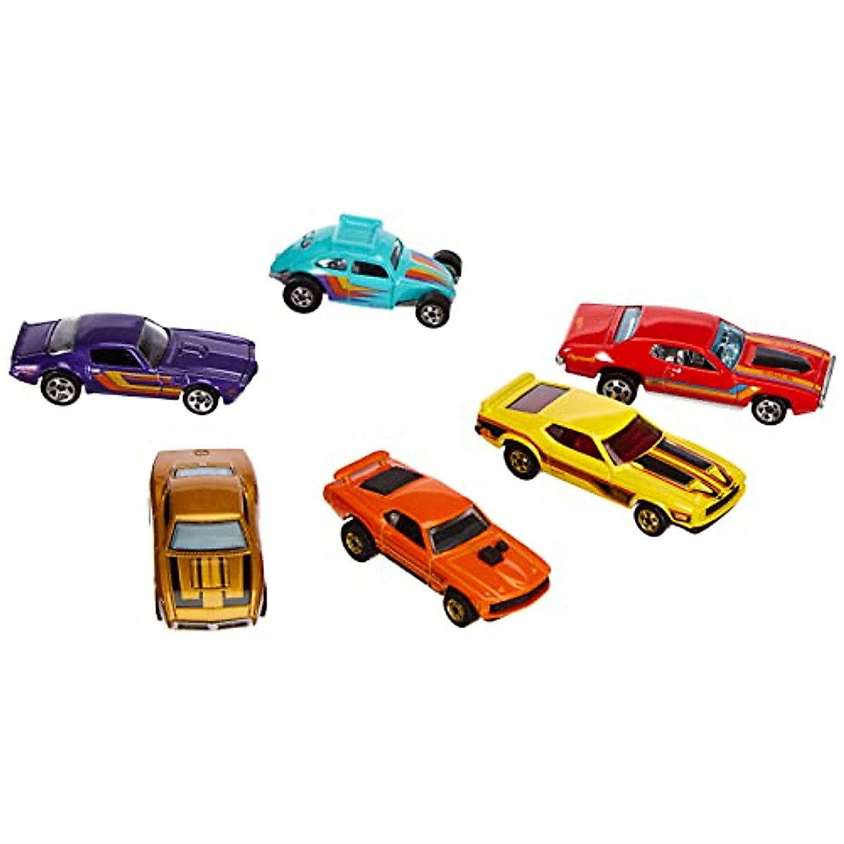​Hot Wheels Flying Customs 10-Pack of 1:64 Scale Throwback Vehicles with Retro-Style Package, Gift for Collectors & Kids 3 Years Old & Up