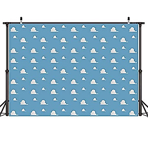 Art Studio 7x5ft It's a Boy Story Themed Birthday Party Photography Backdrops Blue Sky White Clouds Baby Shower Photo Background Kids Hero Photo Booth Studio Props Vinyl