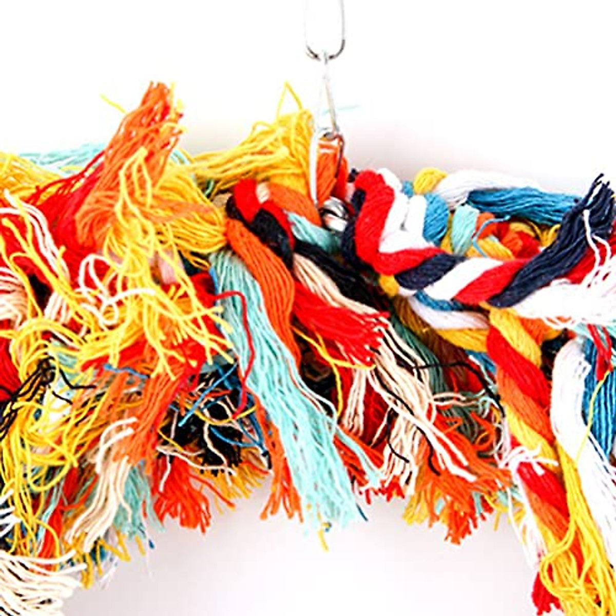 Mipcase Parrot Swings, Bird Parrot Toys, Hanging Ring Birdcage Swings, Cotton Rope Parrot Chewing Toys Pet Bird Hammock Swing for Budgie Cockatiels, Parakeets, Parrots, Small Birds