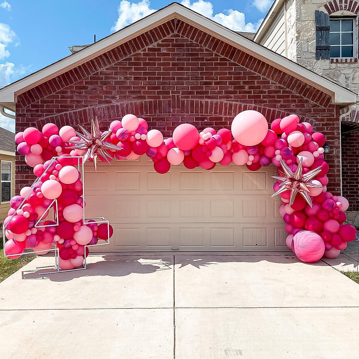 Funhot Pink Balloons Set, 60PCS Hot Pink Latex Balloons, 12Inch Pink Confetti Balloon Pastel Pink Metallic Party Balloons Helium for Girls Women Baby Shower Princess Wedding Birthday Party Decoration