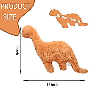 Galxury Mini Dino Nuggets Pillow, 16 inch Dinosaur Chicken Nuggets Plush Toy Pillows for Boys and Girls, Small Fun Throw Pillows for Birthday Gifts, Brontosaurus
