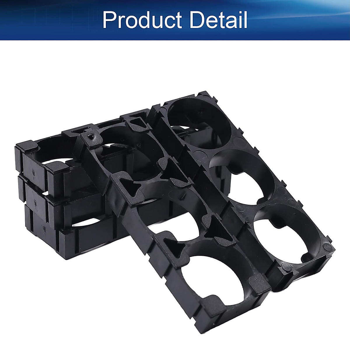 Bettomshin 50Pcs 21700 Lithium Battery Holder, Lithium Cell Spacer Triple Battery Holder Bracket Battery Pack Bracket for DIY Fixed Battery 21.7mm Hole Dia