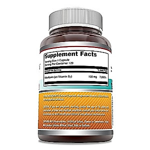 Amazing Formulas Riboflavin 100 mg 120 Capsules Supplement | Vitamin B2 | Non-GMO | Gluten Free | Made in USA