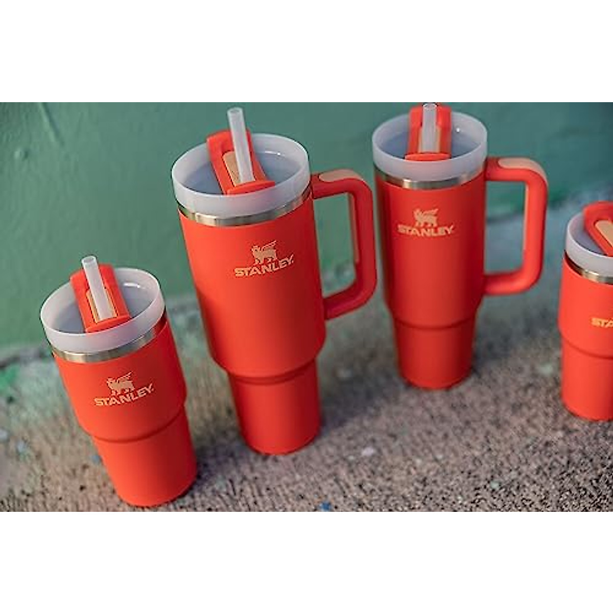 Stanley Quencher H2.0 FlowState Stainless Steel Vacuum Insulated Tumbler with Lid and Straw for Water, Iced Tea or Coffee, Smoothie and More, Tigerlily, 40 oz