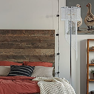 Hsyile Lighting KU300160 Modern Style Floor Lamp Chrome Finish and Plentiful Crystals,3 Lights